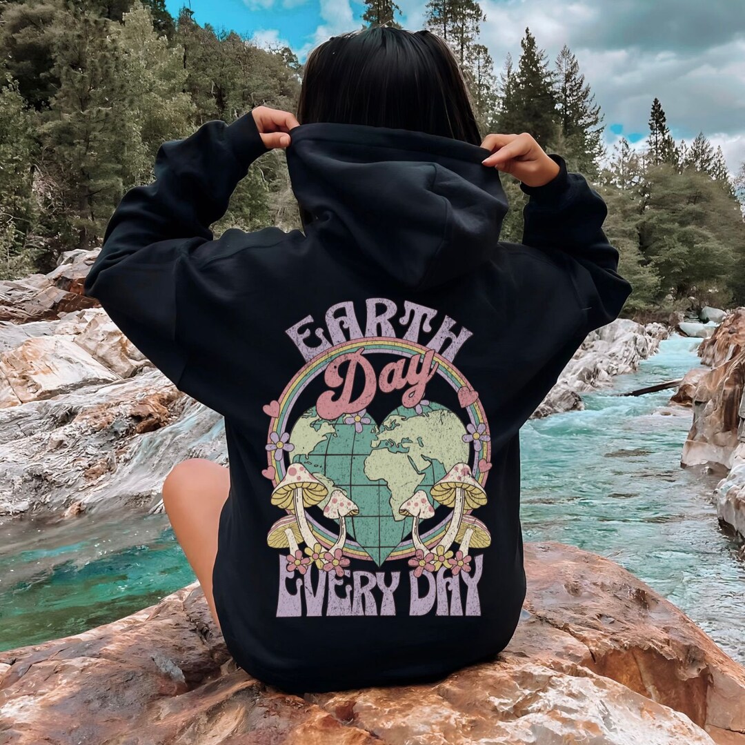 Vintage Earth Day Hoodie, Aesthetic Hoodie, Trendy Retro Hoodie, Retro ...