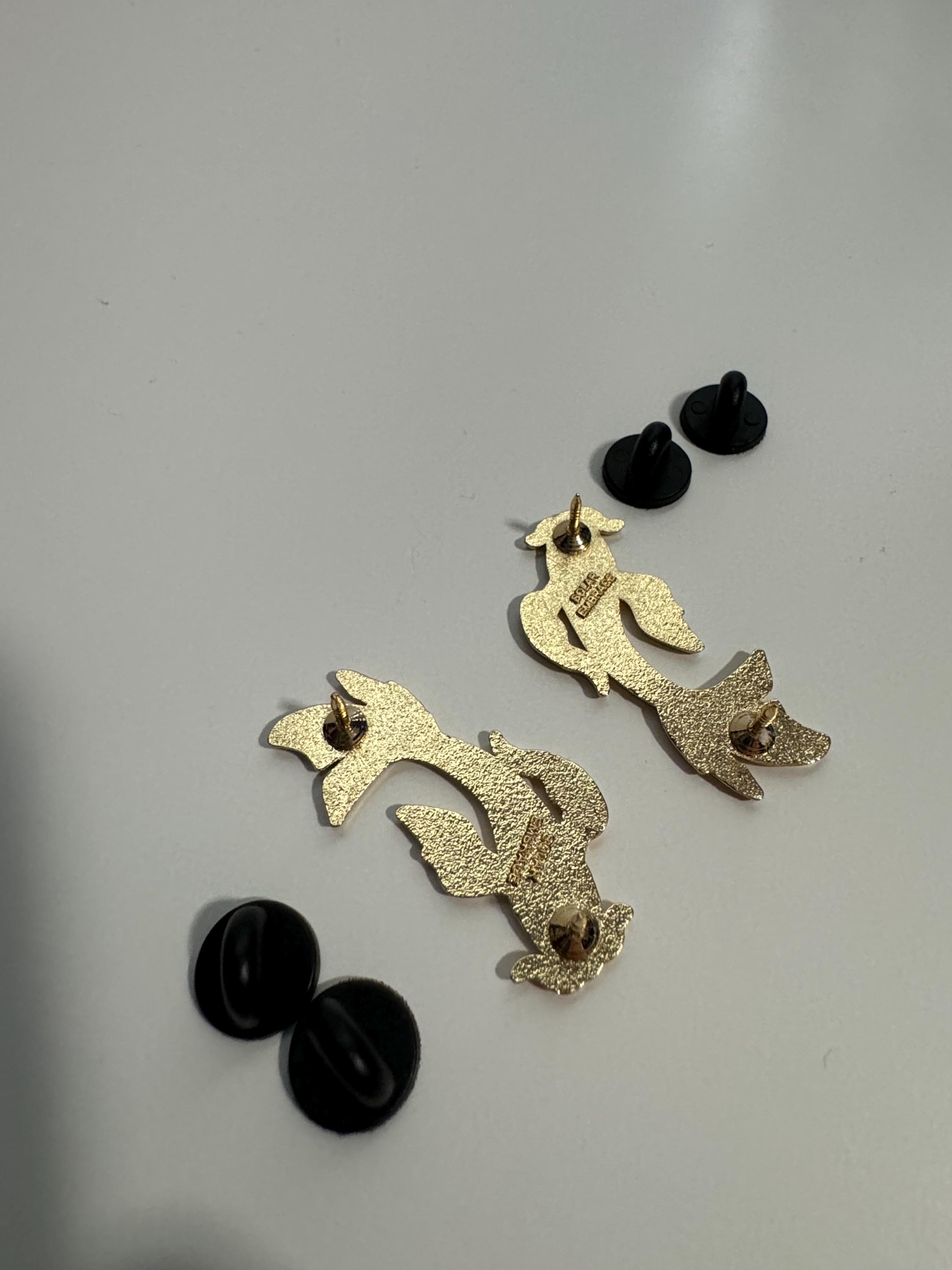 Yin Yang, Moon Fish, Koi Fish, Black and White Enamel Pins With Rubber ...