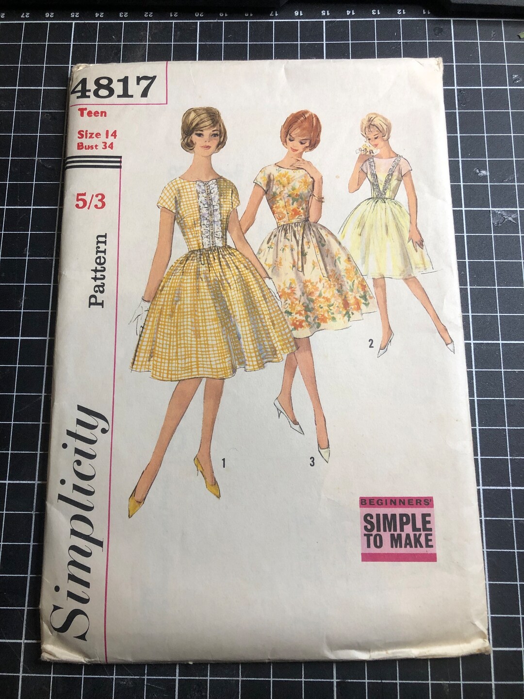 Simplicity 4817 Day Dress Pattern, Beginners Simple to Make, Size 14 ...