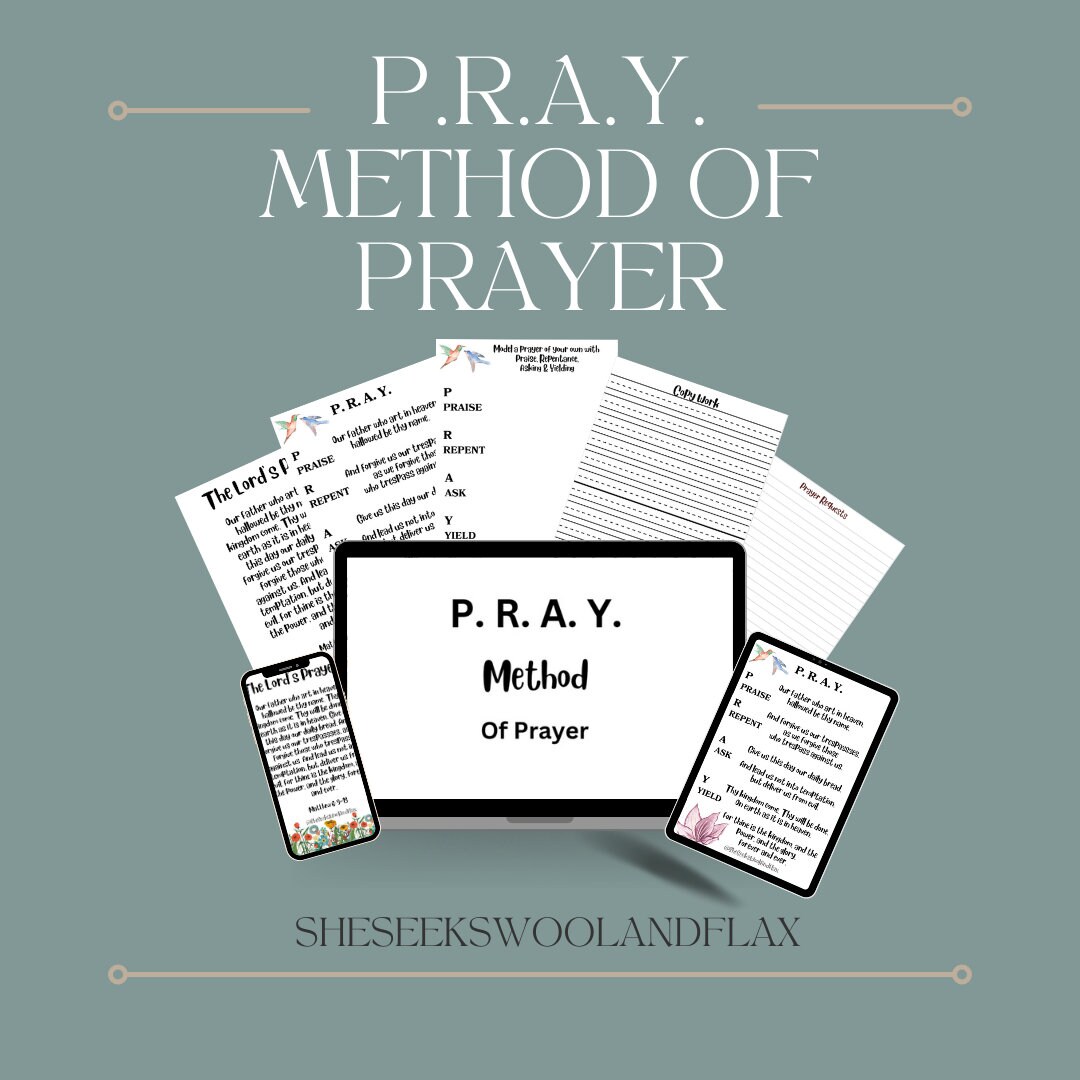 P.R.A.Y. Prayer Method | Prayer Worksheets | Homeschool | Lords Prayer ...