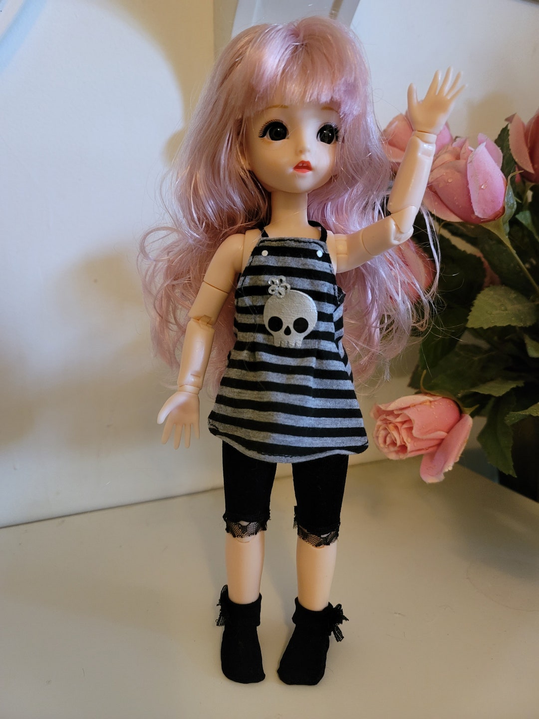 Ooak Vampire Goth Doll Clothes, Mini Doll Outfit for Bjd, Clay Baby ...