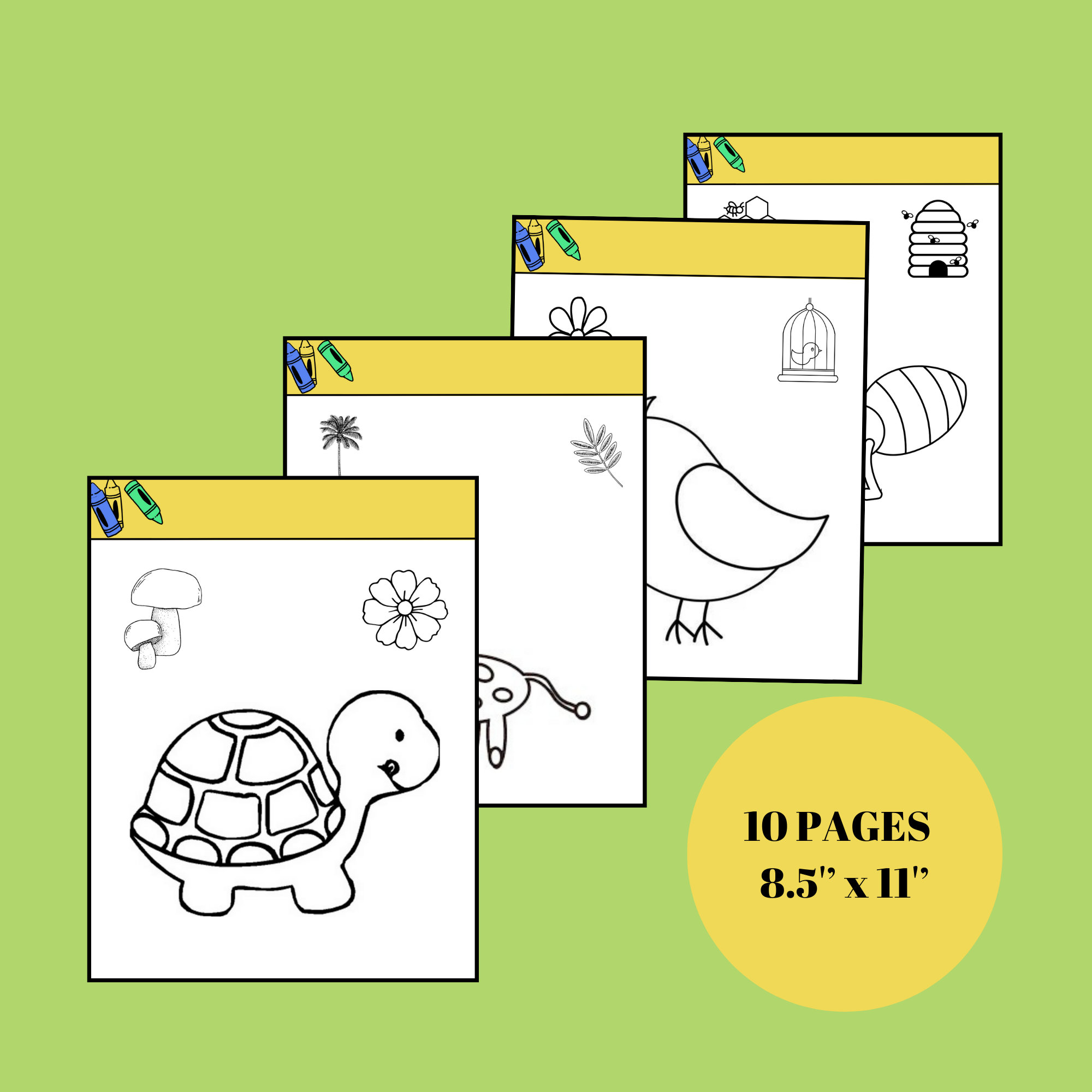 Cute and Easy Animal Coloring Book Pages for Kids and Printable Fun ...