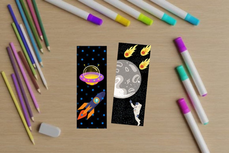 Printable Space Bookmarks for Kids, Instant Digital Dowload, PDF Format ...