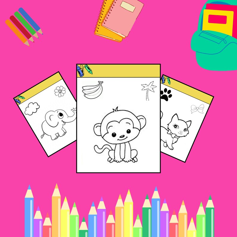 Cute and Easy Animal Coloring Book Pages for Kids and Printable Fun ...