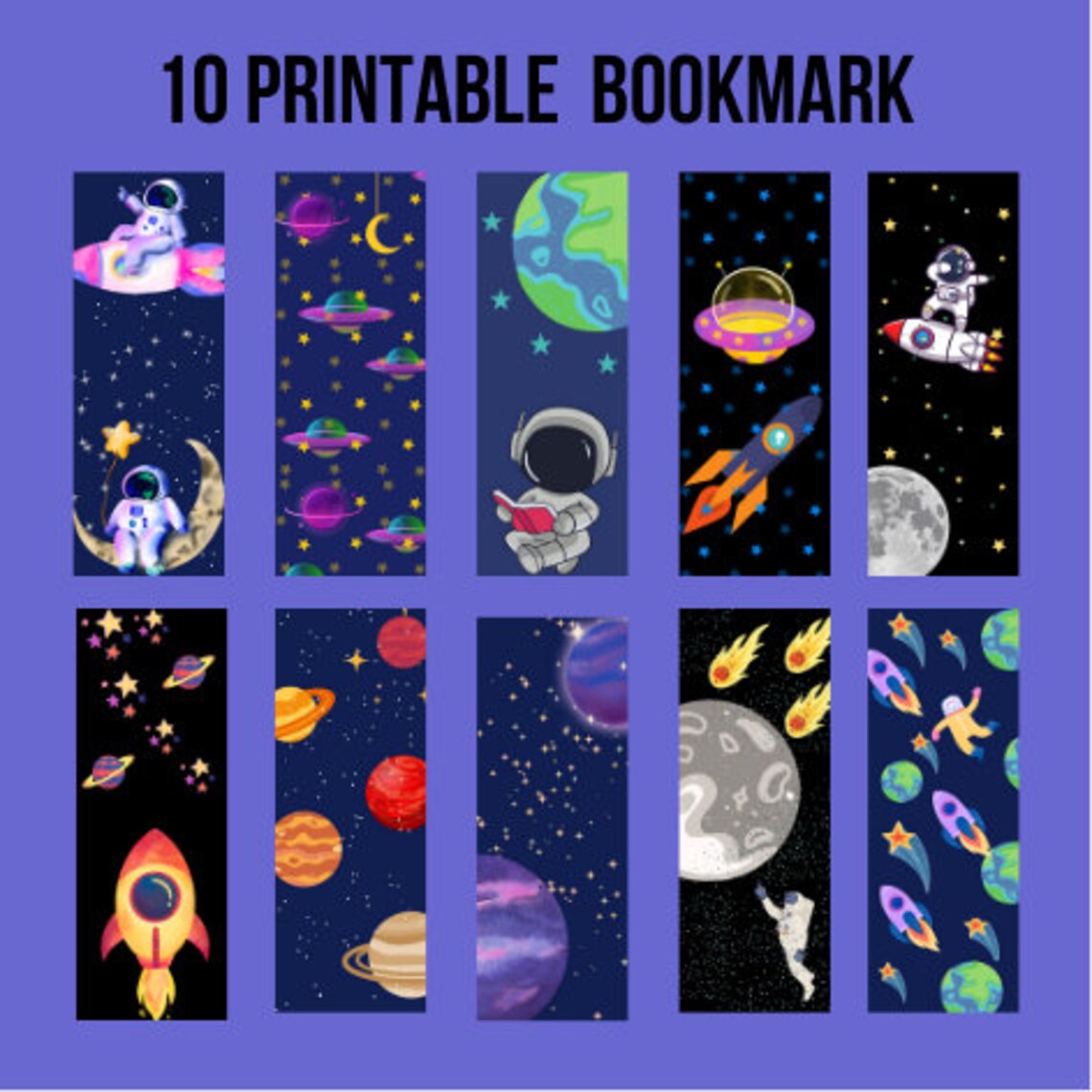 Printable Space Bookmarks for Kids, Instant Digital Dowload, PDF Format ...