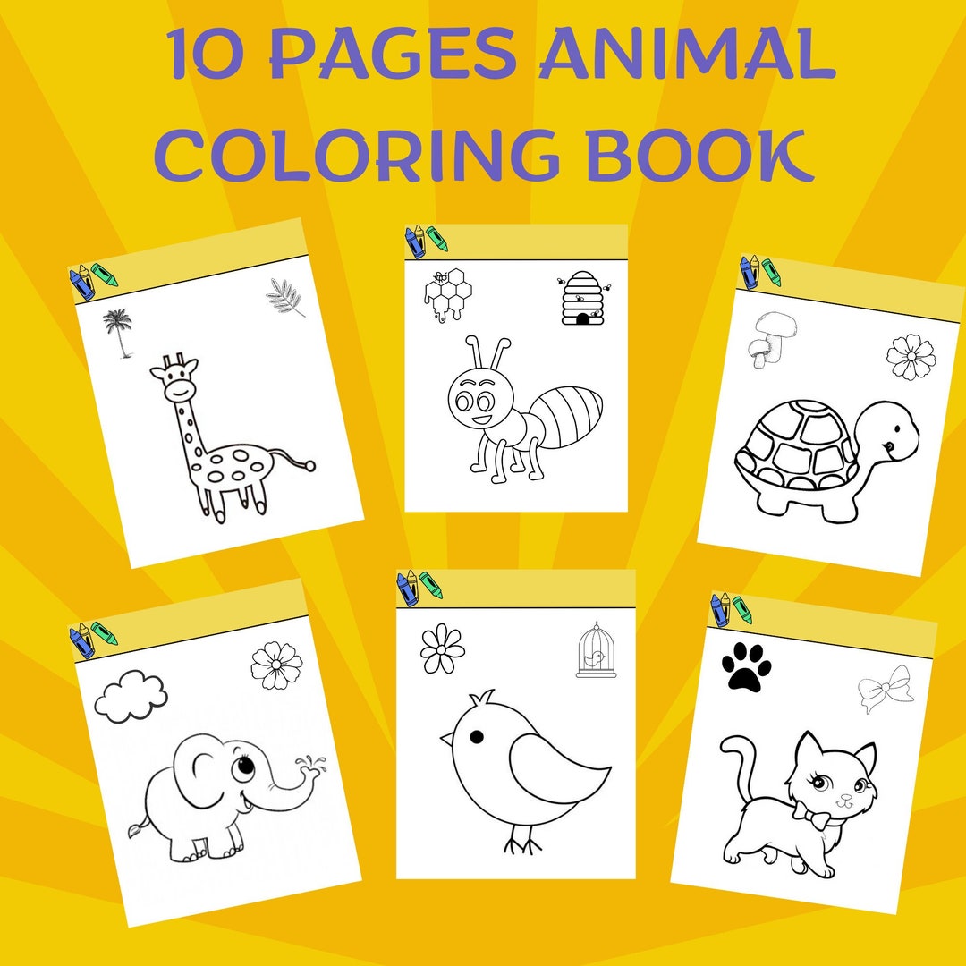 Cute and Easy Animal Coloring Book Pages for Kids and Printable Fun ...