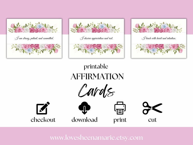 60 Affirmation Cards for Teachers | Printable | Digital Download - Etsy