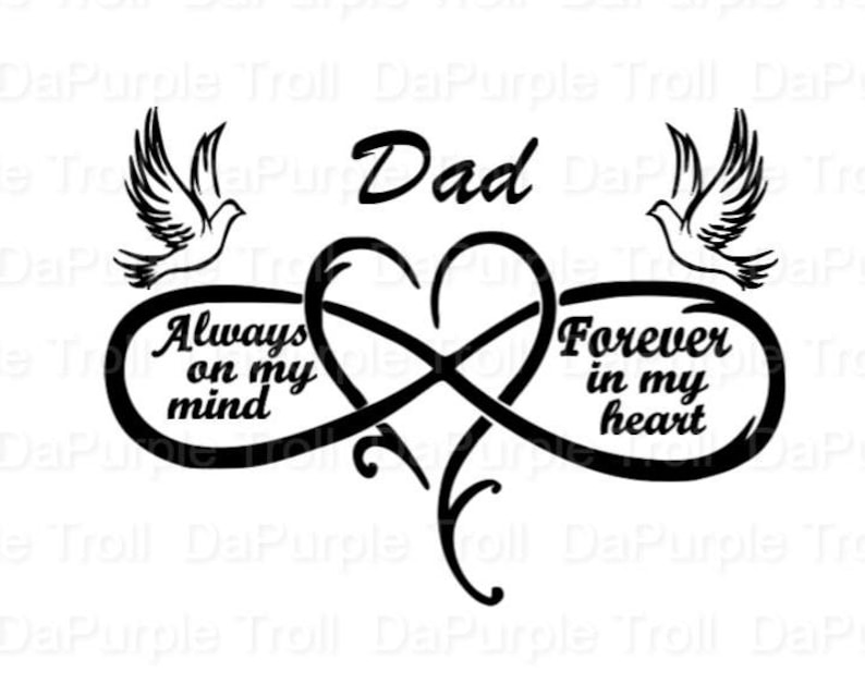 Dad Memorial Decal, Always on My Mind, Personalized Memorial Decal ...