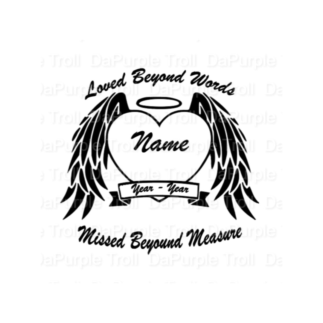 Loved Beyond Words Memorial Decal, Memorial Decal, Personalized ...