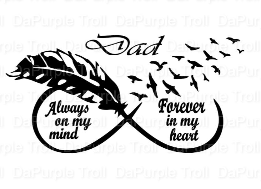 Dad Memorial Decal, Memorial Decal, Always on My Mind, Forever in My ...