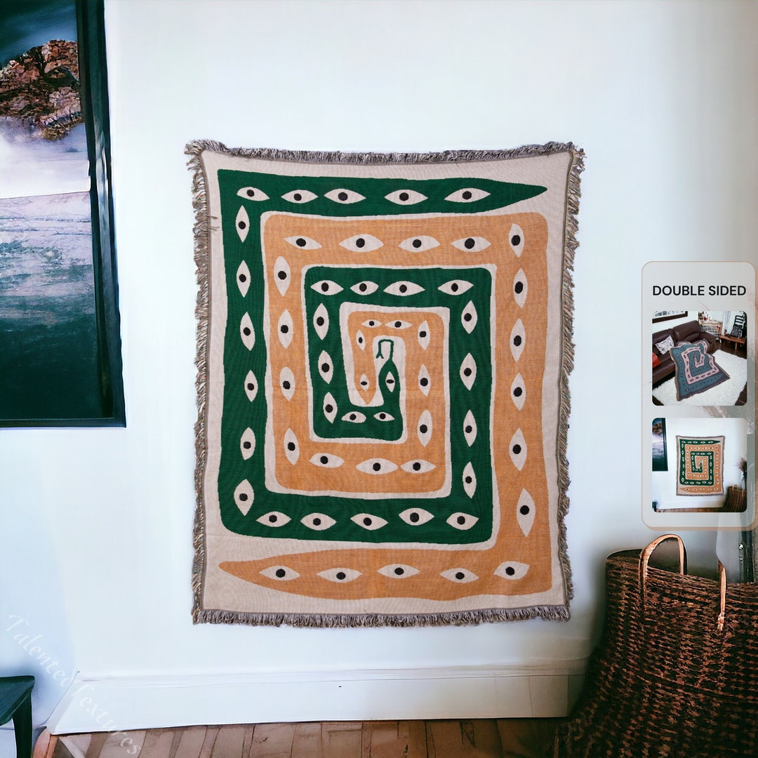 Snake Throw Blanket for Living Room, Bookshelf Tapestry for Wall Decor ...