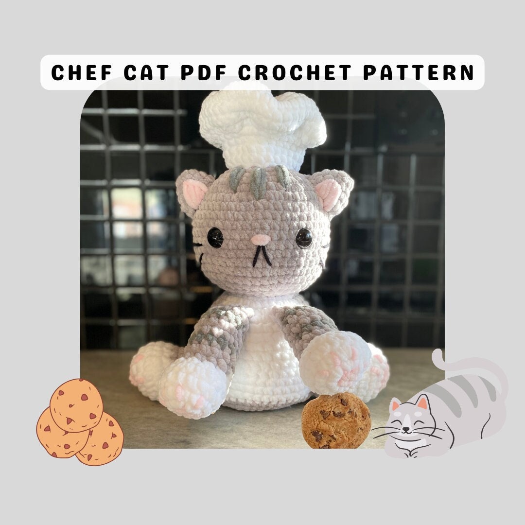 Chef Cat Crochet Pattern, Biscuit Crochet Pattern, PDF Crochet Pattern ...