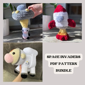 Space-themed Crochet Pattern Bundle, Rocket Crochet Pattern, UFO Crochet Pattern, Cow Crochet ...