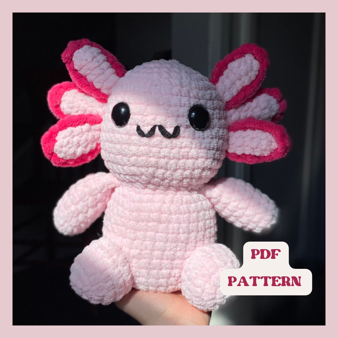 Axolotl Crochet Pattern, Amigurumi Axolotl, Axolotl Plushie, Crochet ...