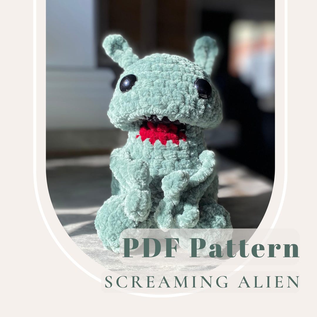 Poppable Screaming Alien Crochet Pattern – Funny Amigurumi Alien Toy ...