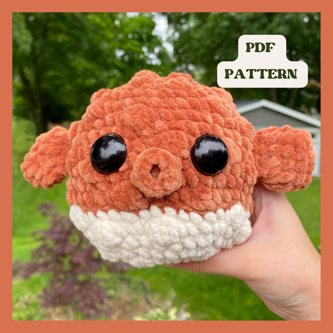 Low-sew Pufferfish Crochet Pattern, Fish Crochet Pattern, Sea Creature ...