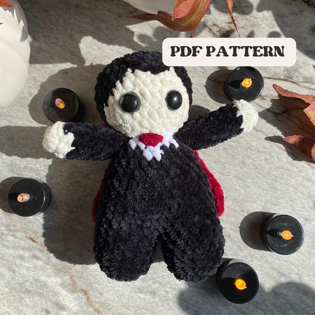 NO SEW Vampire Crochet Pattern, Dracula Crochet Pattern, Halloween ...