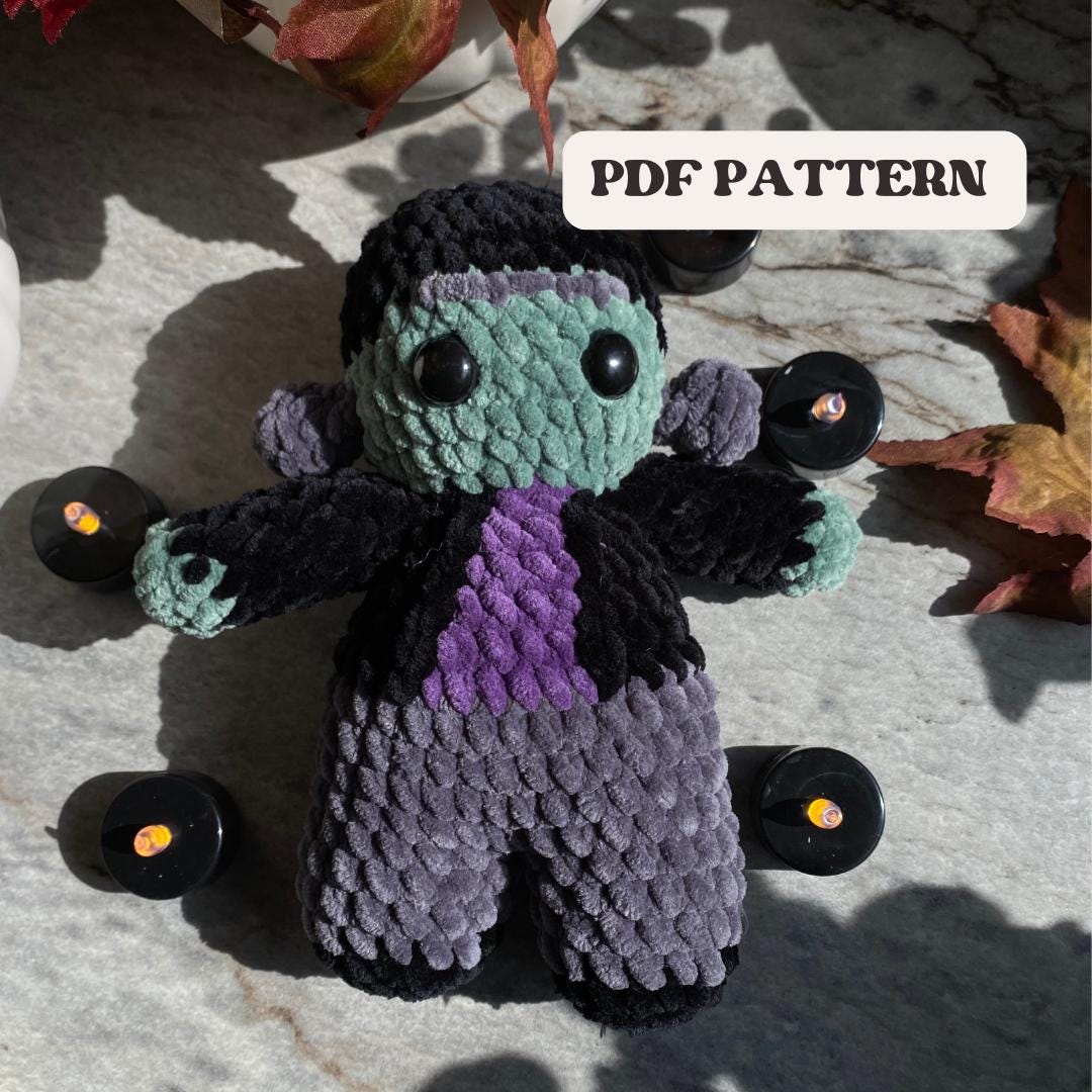 NO SEW Frankenstein Crochet Pattern, Halloween Crochet Pattern ...
