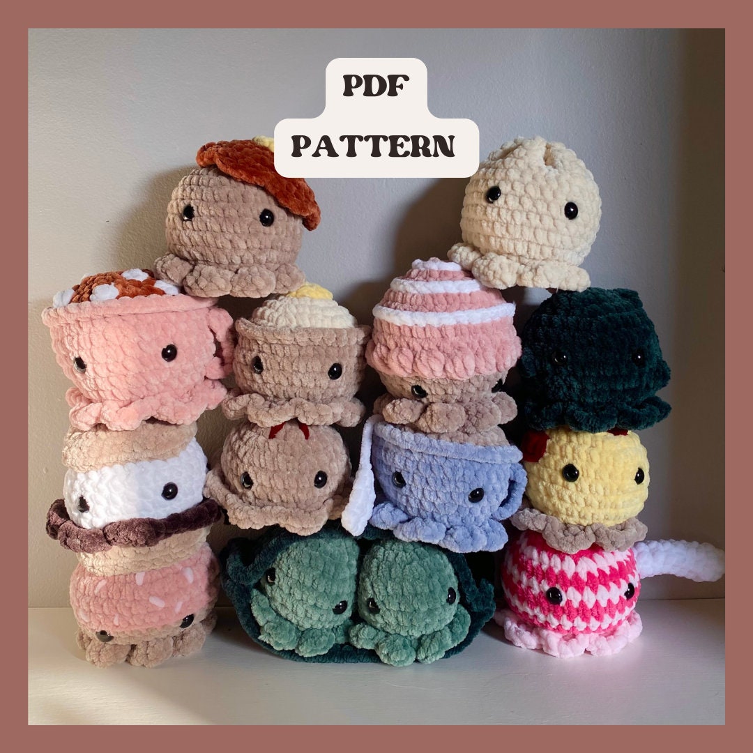 Food Octopus Crochet Pattern Set – Foodimal Crochet Pattern - PDF ...
