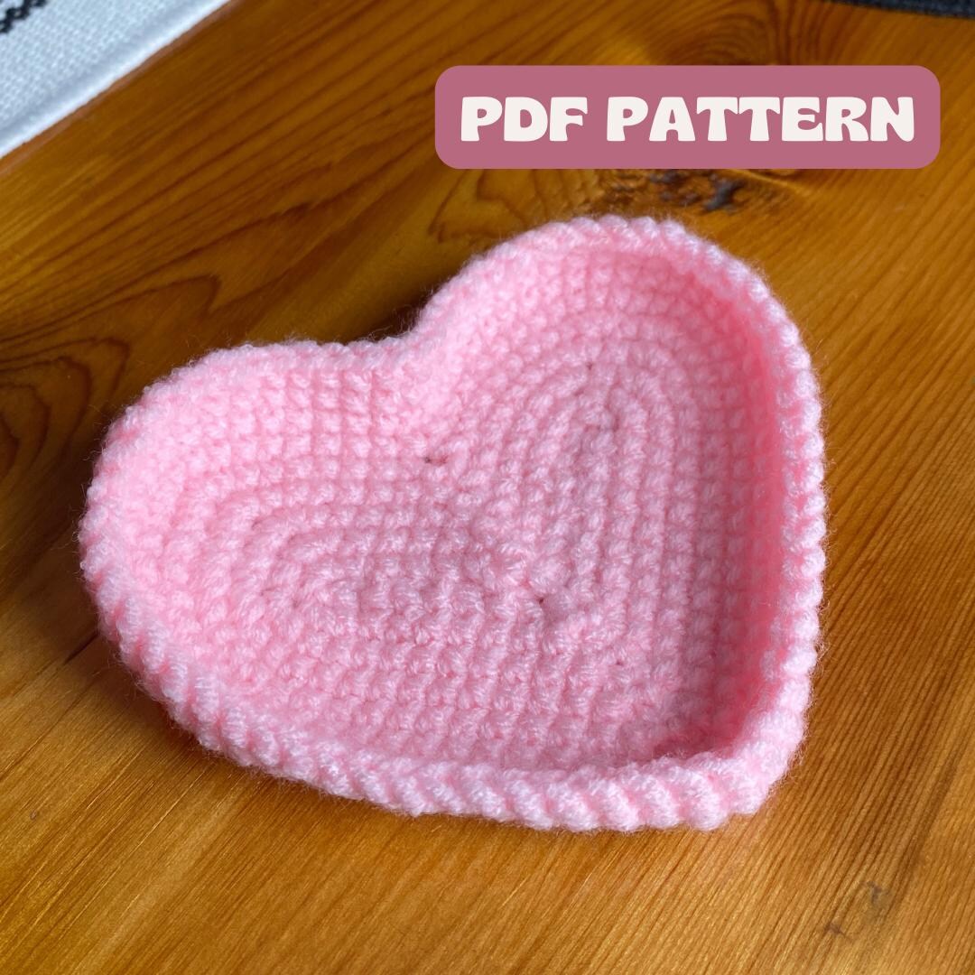 Heart Tray Crochet Pattern, Trinket Tray Crochet Pattern, Beginner ...