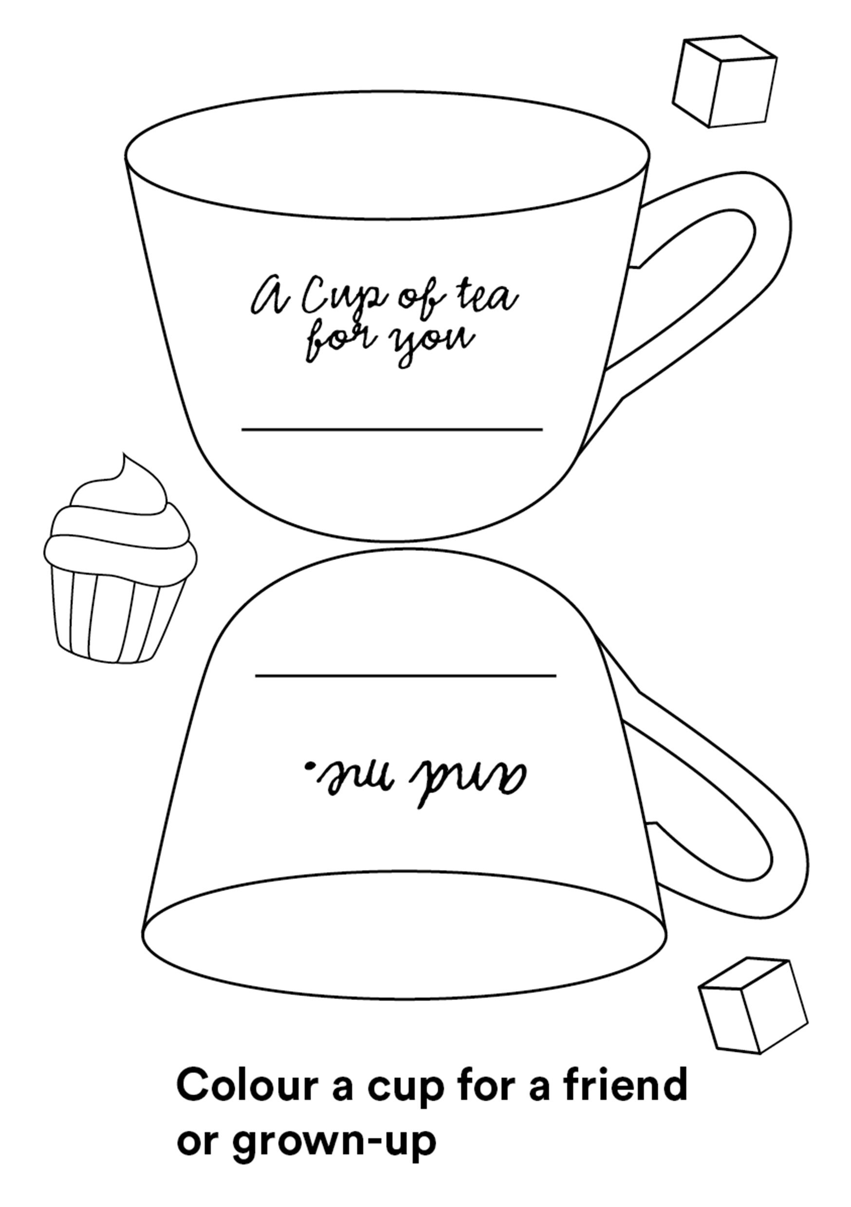 Tea Party Themed Colouring Pages and Activities - Etsy