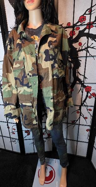 Hand-painted Tank Girl Camo Jacket: Upcycled Punk Comic Art, Size L - Etsy