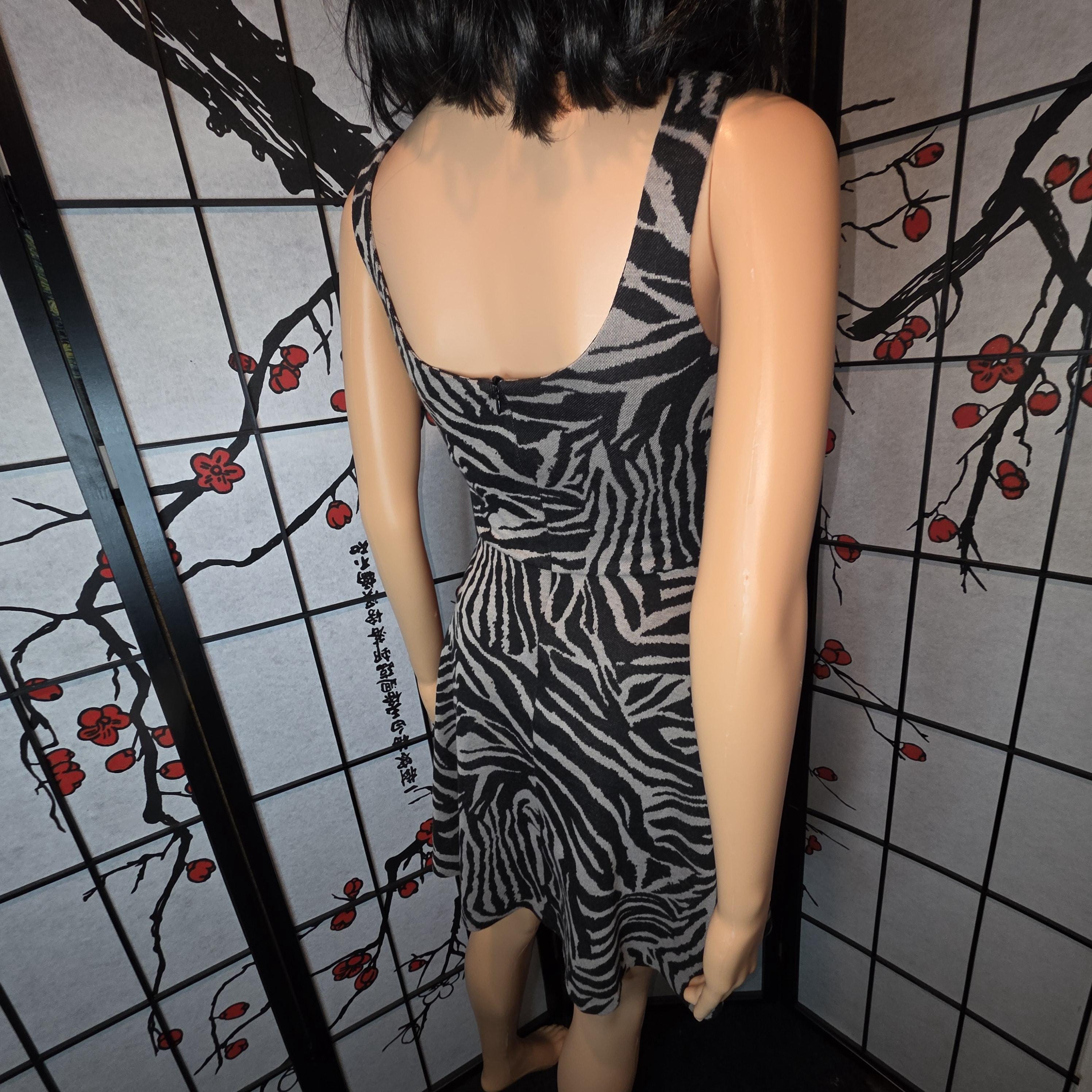 Zebra Pattern Skater Style Dress - Etsy