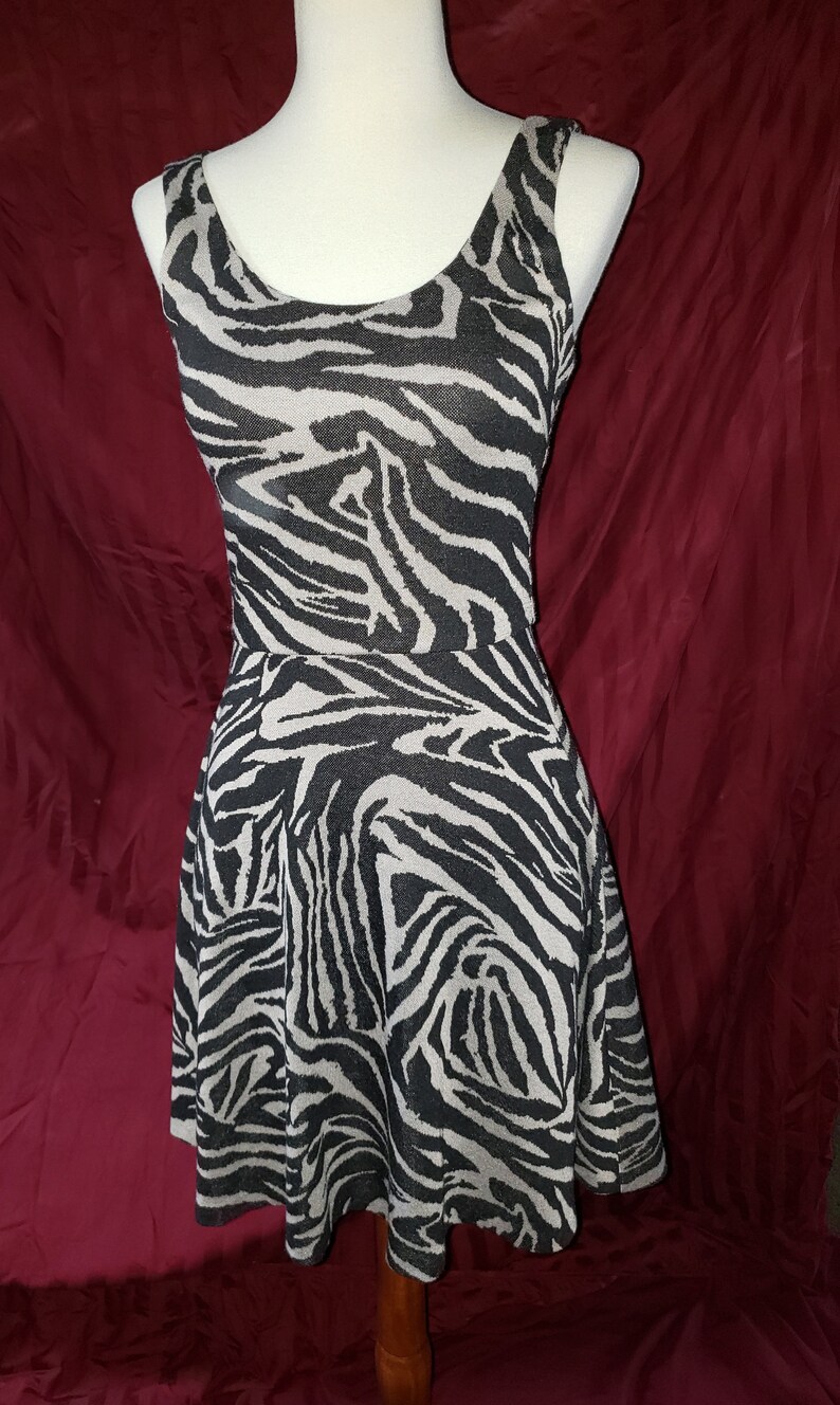 Zebra Pattern Skater Style Dress - Etsy