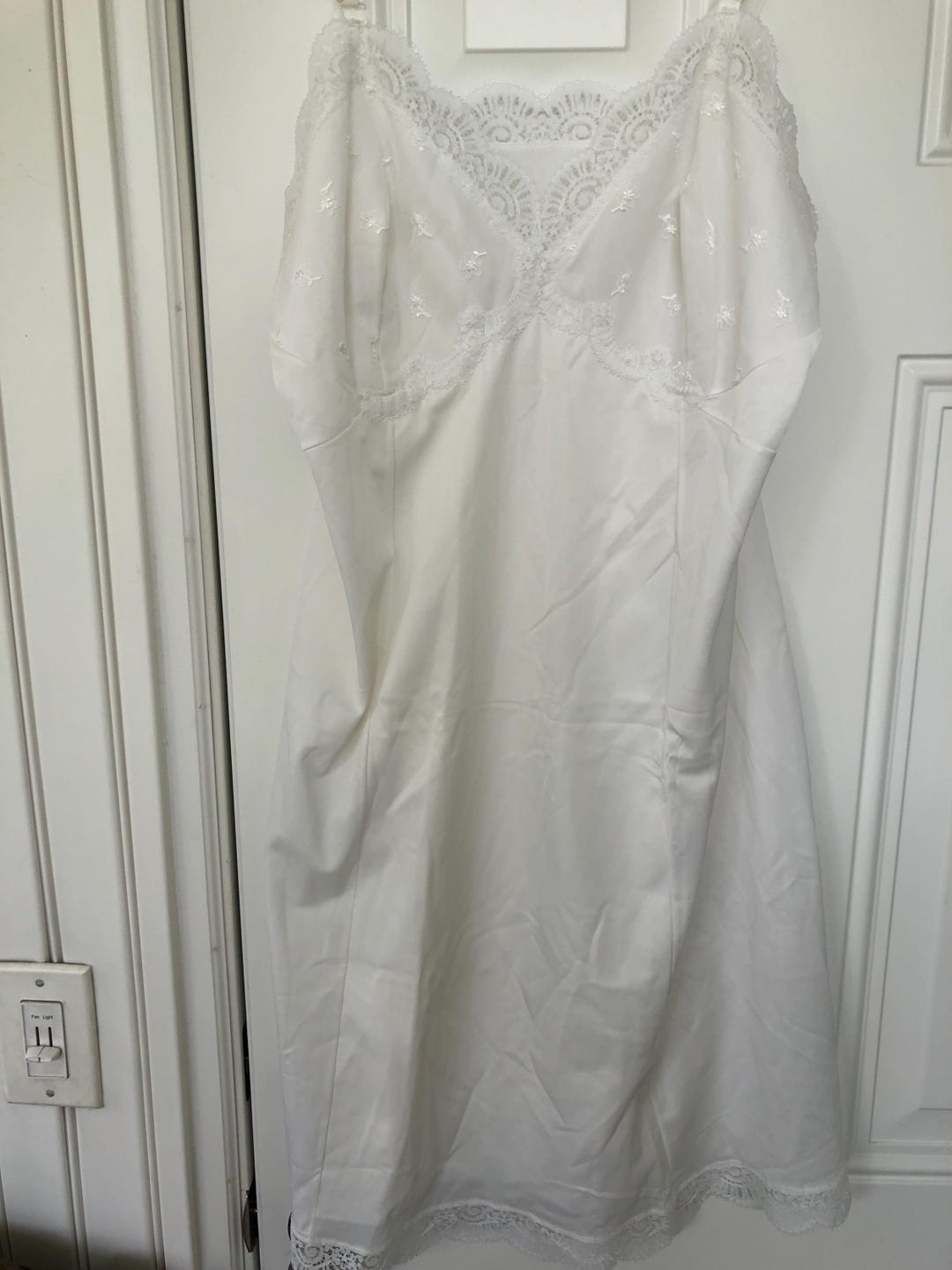 Vintage All White 100 Percent Nylon White Full Slip - Etsy