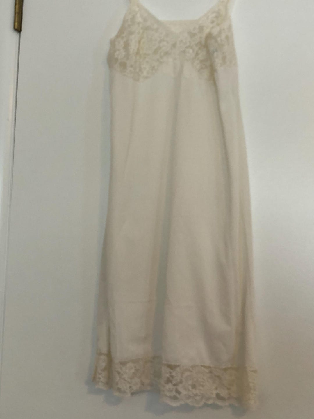 Vintage All White Lacy Full Slip - Etsy