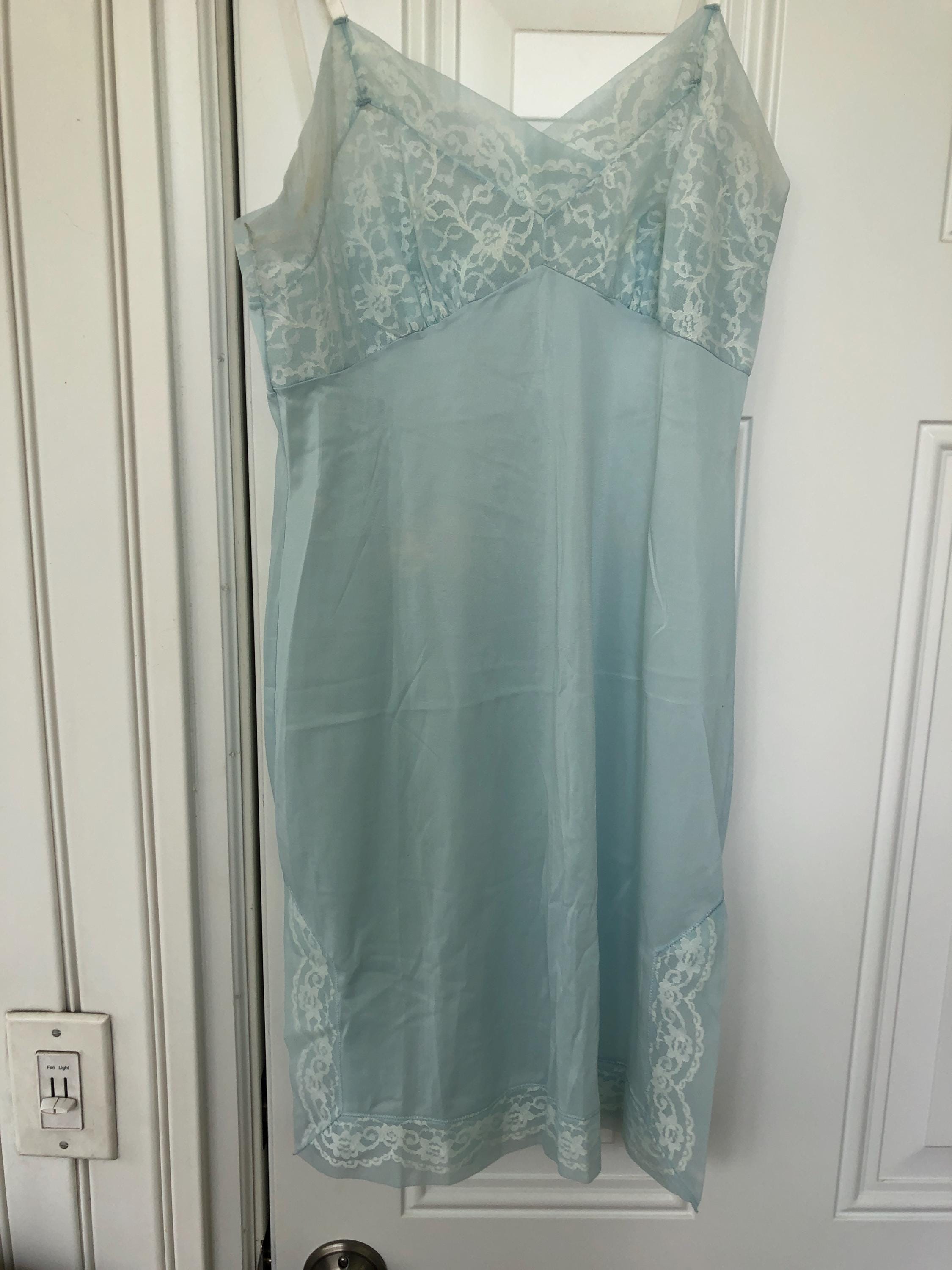 Vintage Baby Blue Lacy Mini Full Slip - Etsy