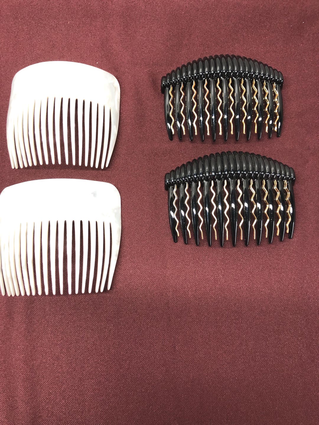 Women's Hair Claws, Clips, Made in France, Opaque, Black and Gold ...