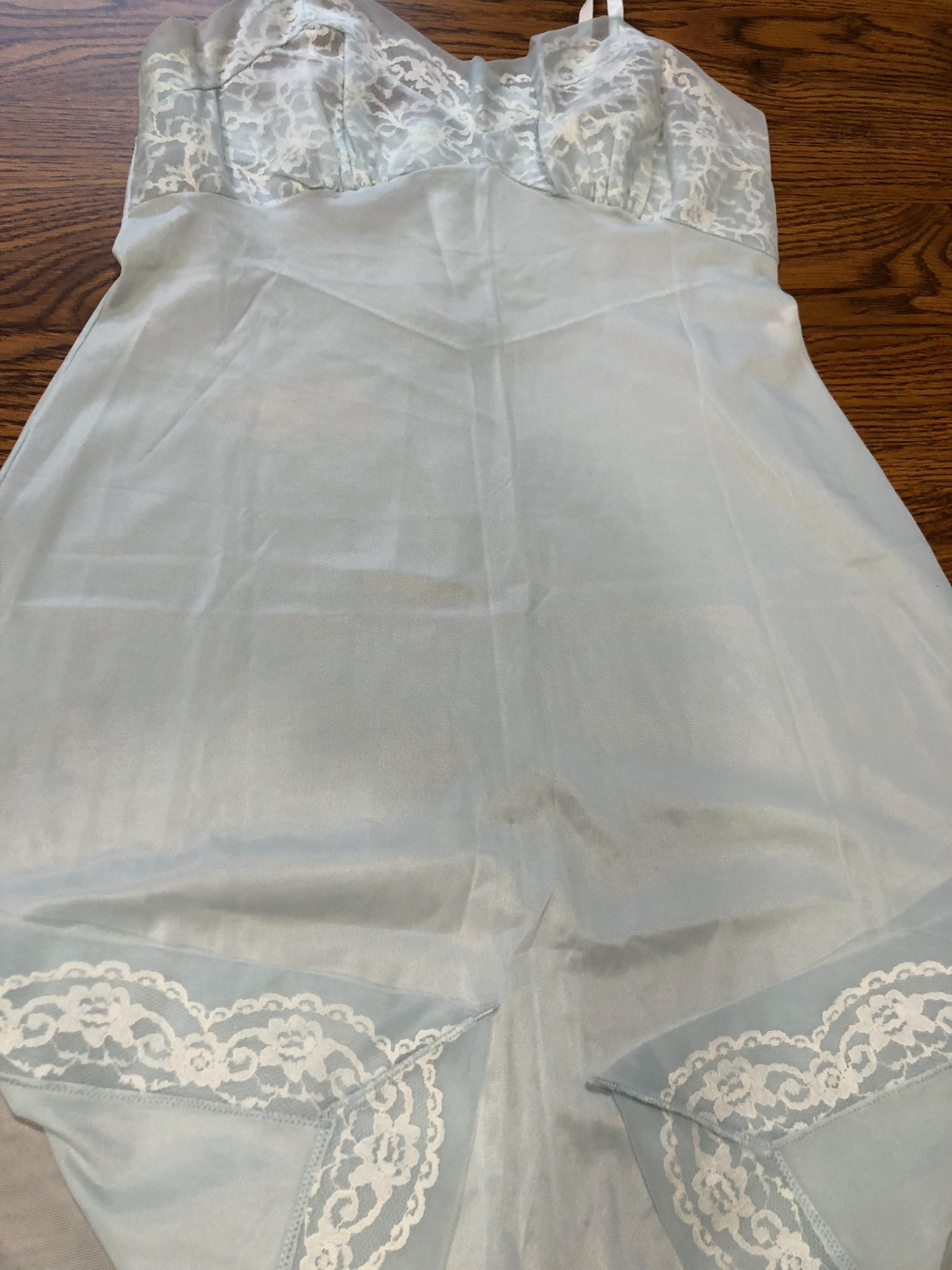 Vintage Baby Blue Lacy Mini Full Slip - Etsy