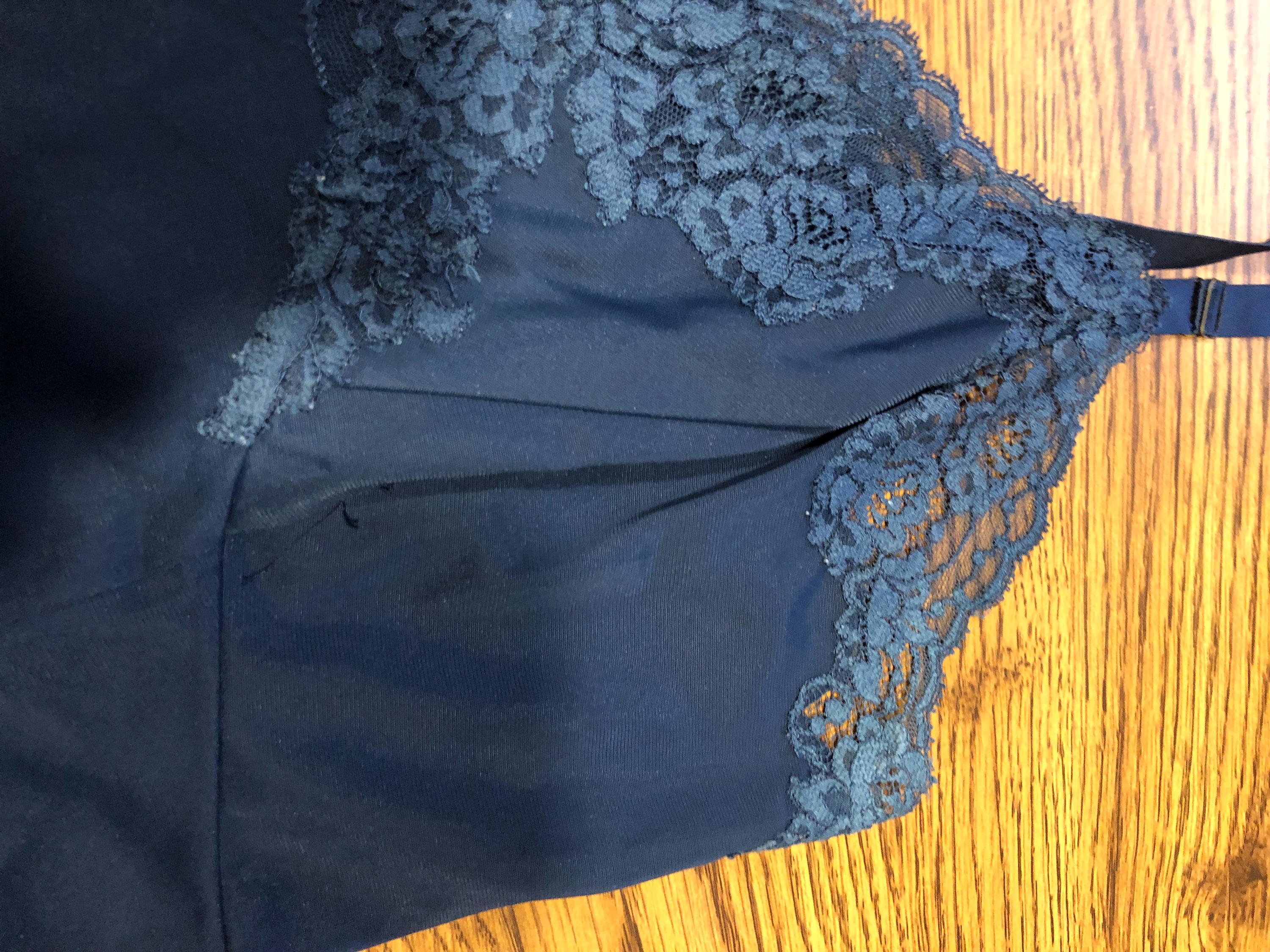 Vintage, Slip Dress, Slip, Nylon, Dark Blue, Lace, Size 38B Short, Full ...
