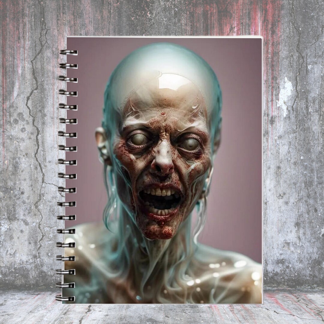 Creepy Head Spiral Notebook Goth Journal Dark Goth Art - Etsy