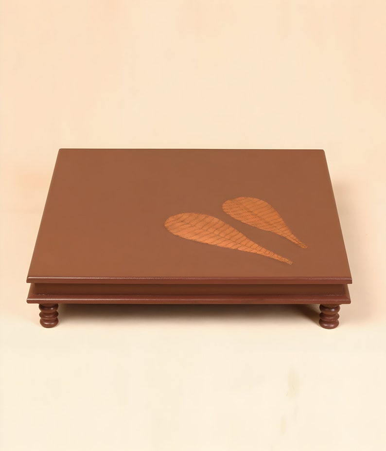 Isha Pooja Table With Copper Temple Tree Leaves 21x21 - Etsy