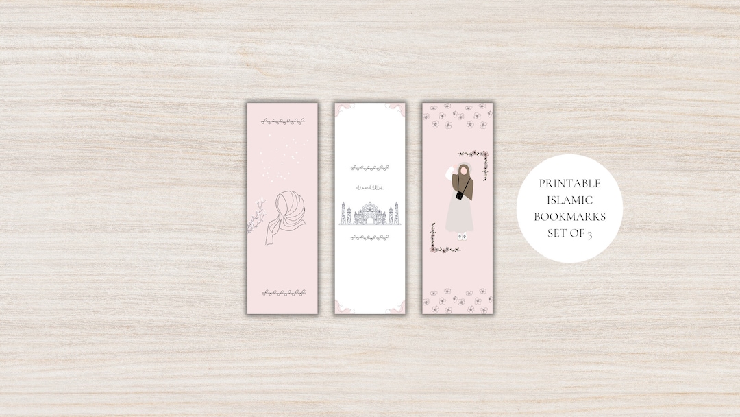 Printable Islamic Bookmarksmuslim Bookmarkscute Islamic ...