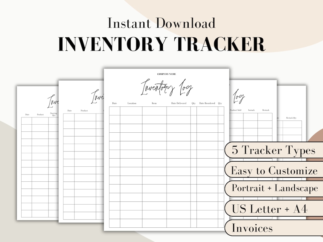 SIMPLE INVENTORY TRACKER Inventory Tracker Canva Inventory Log ...