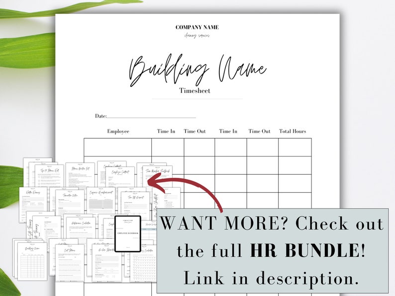 EMPLOYEE TIMESHEET TEMPLATE Editable Timesheet Printable Timesheet ...