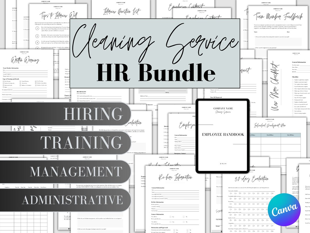 HUMAN RESOURCES TEMPLATES Cleaning Service Employee Handbook Template ...