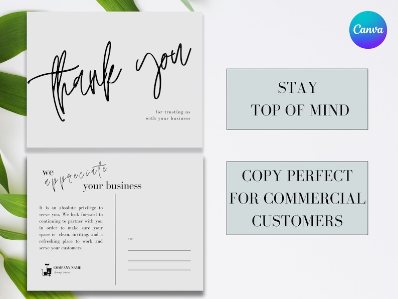 BUSINESS THANK YOU Card New Customer Thank You Card Small Business ...