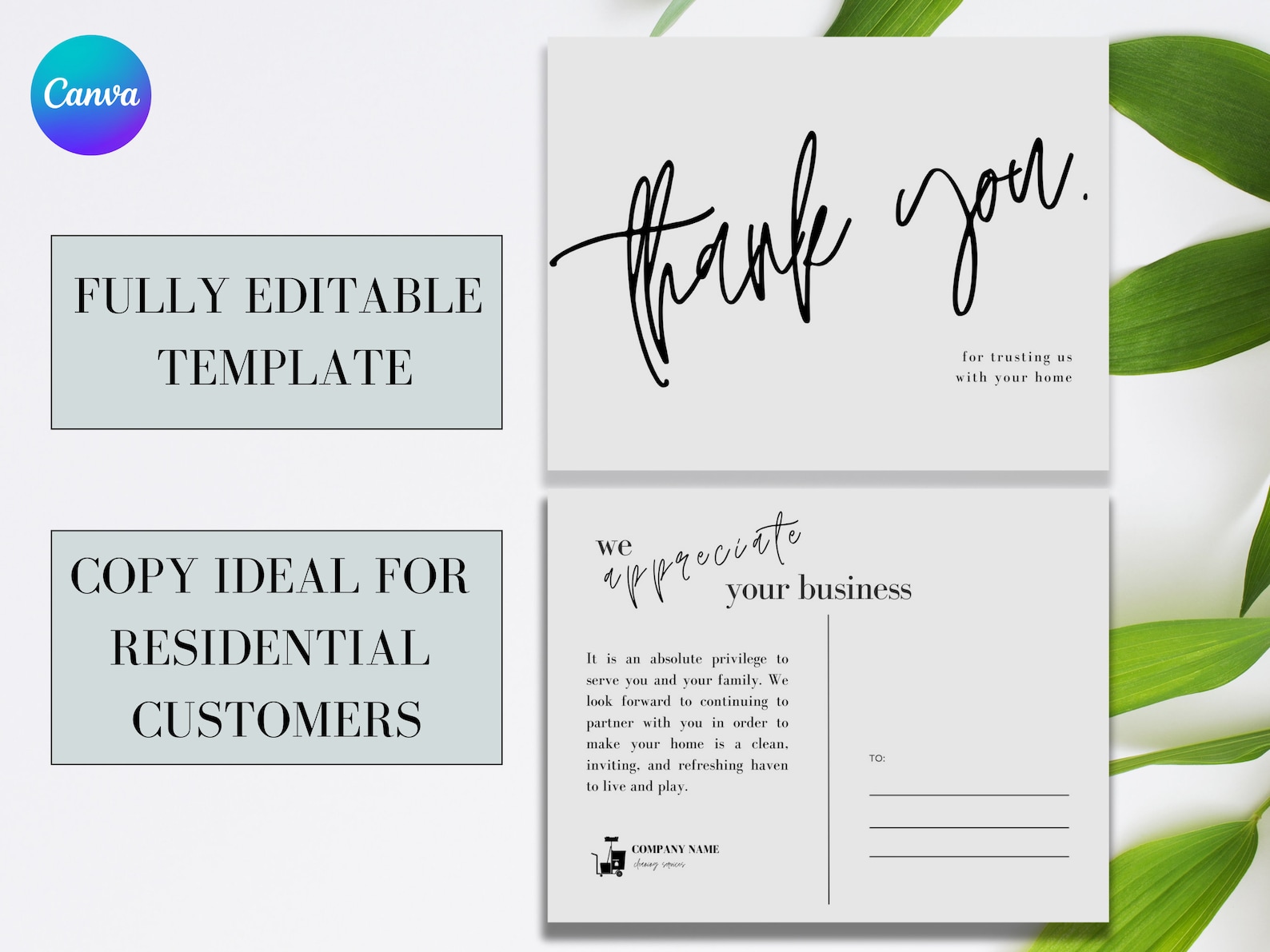 BUSINESS THANK YOU Card New Customer Thank You Card Small Business ...