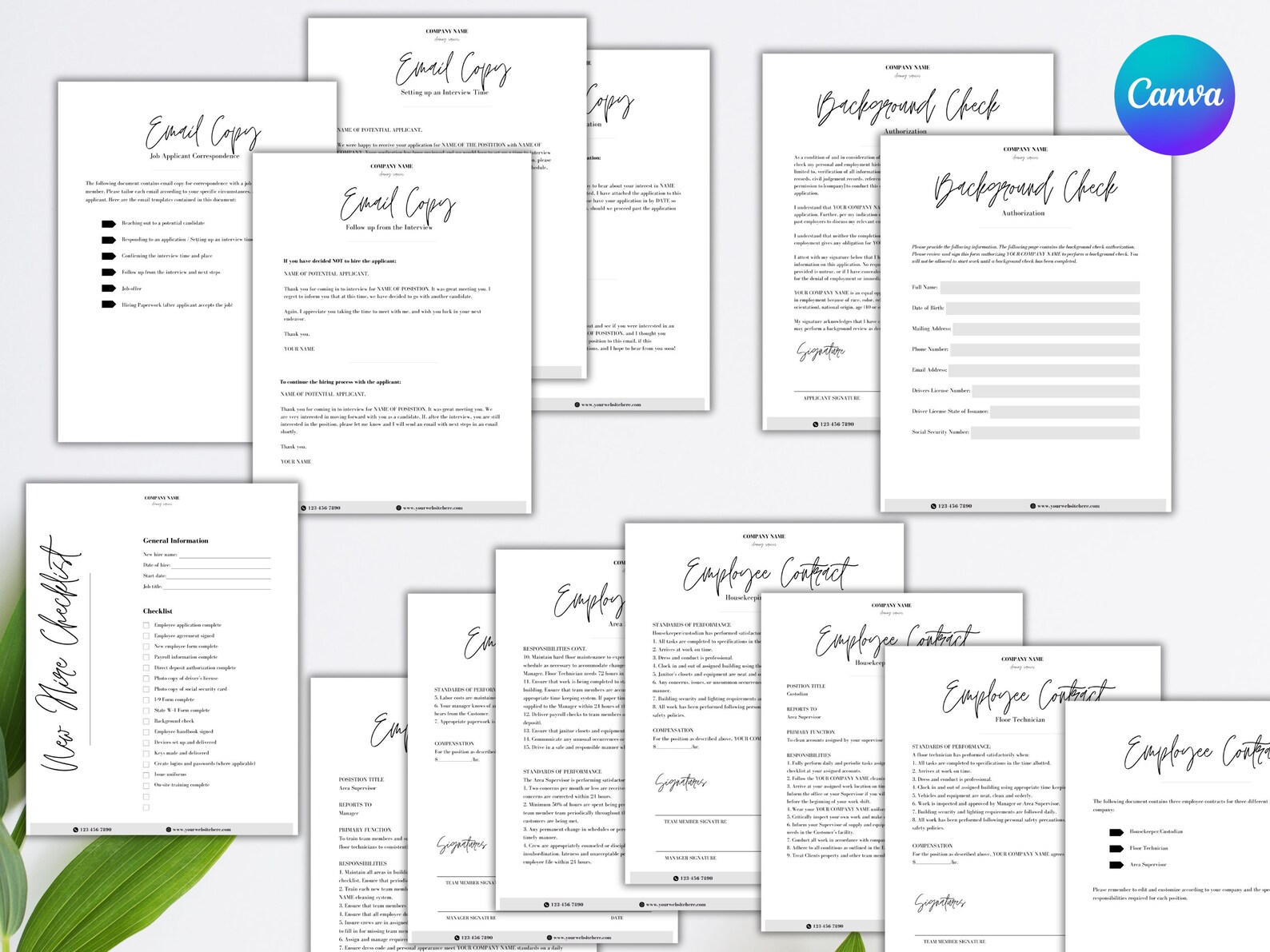 HUMAN RESOURCES TEMPLATES Cleaning Service Employee Handbook Template ...
