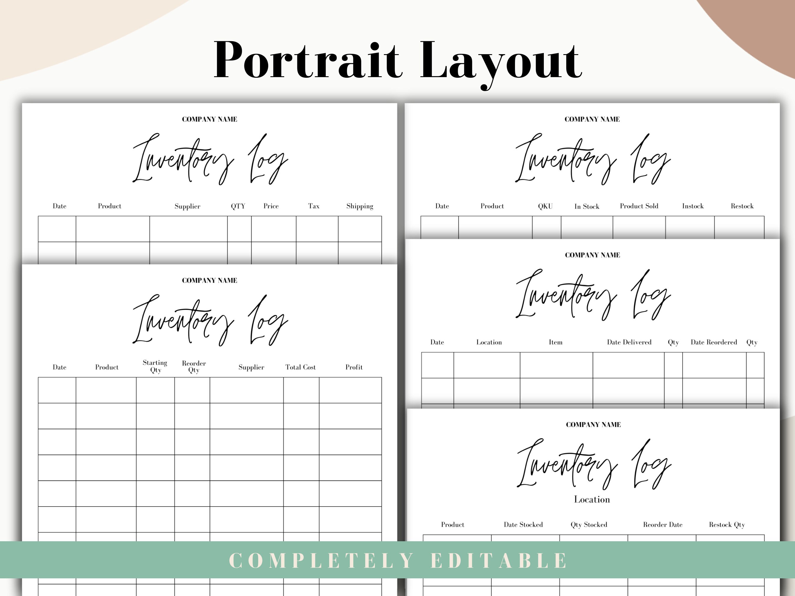 SIMPLE INVENTORY TRACKER Inventory Tracker Canva Inventory Log ...