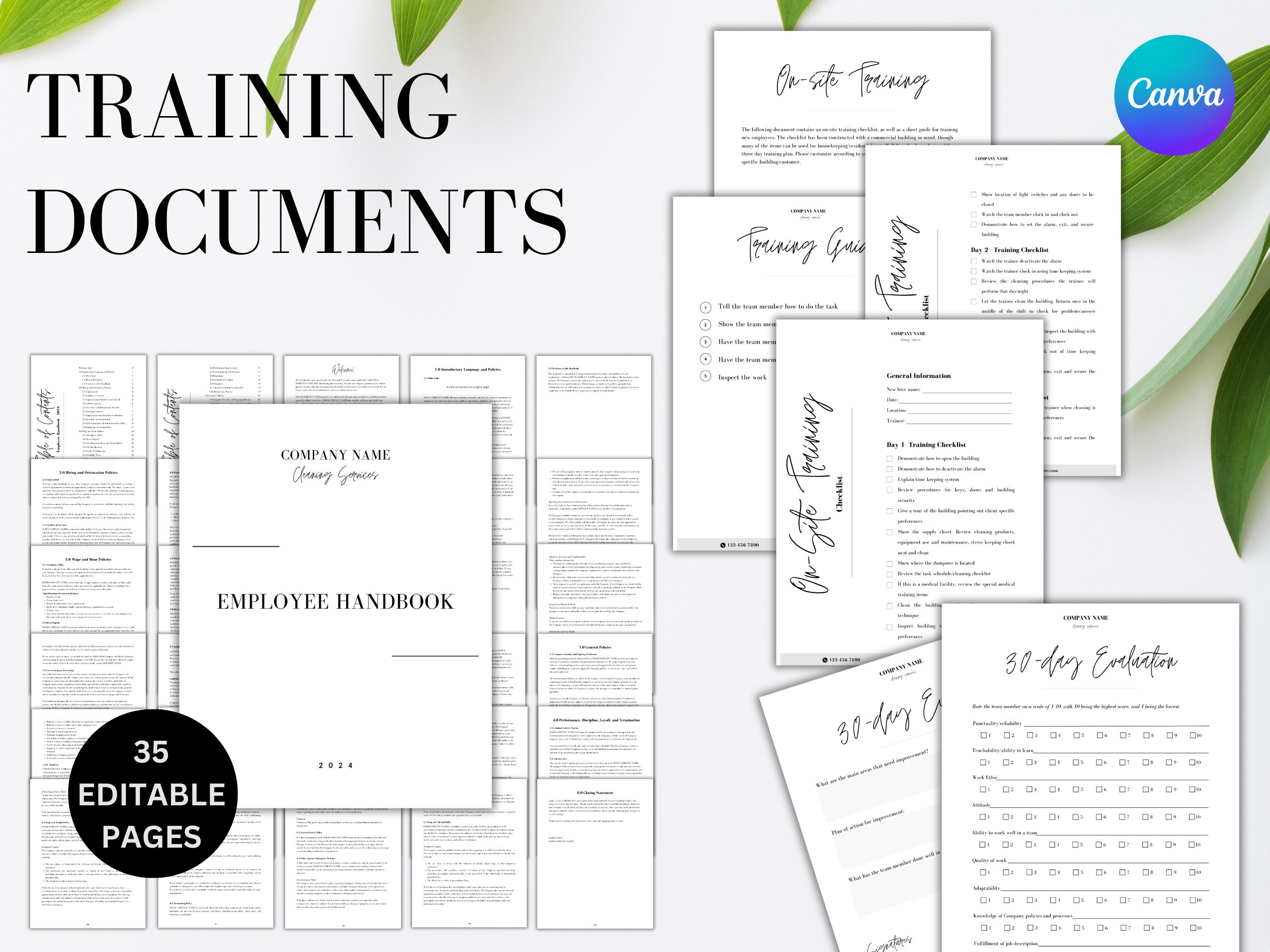 HUMAN RESOURCES TEMPLATES Cleaning Service Employee Handbook Template ...