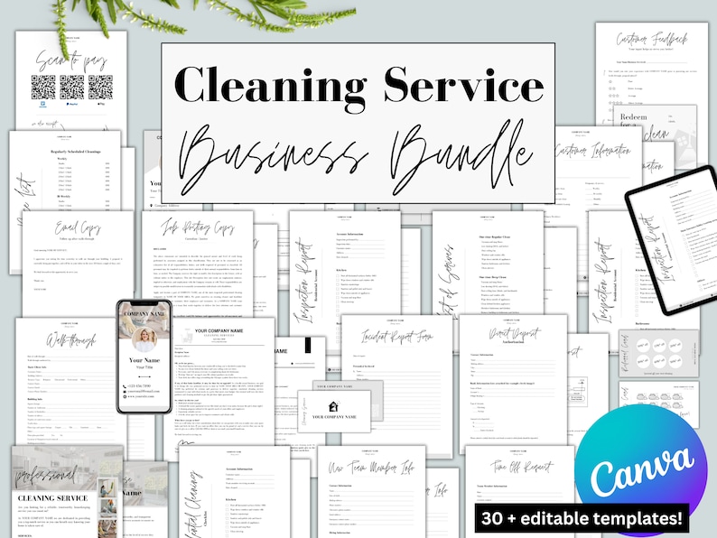 Cleaning Business Templates, Cleaning Business Bundle, Cleaning Service ...
