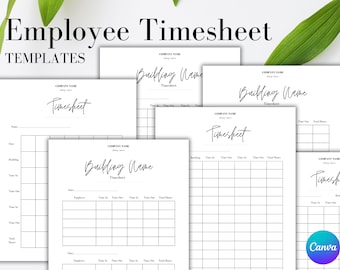 Employee Timesheet , Weekly Employee Timesheet, Instant Download Pdf ...