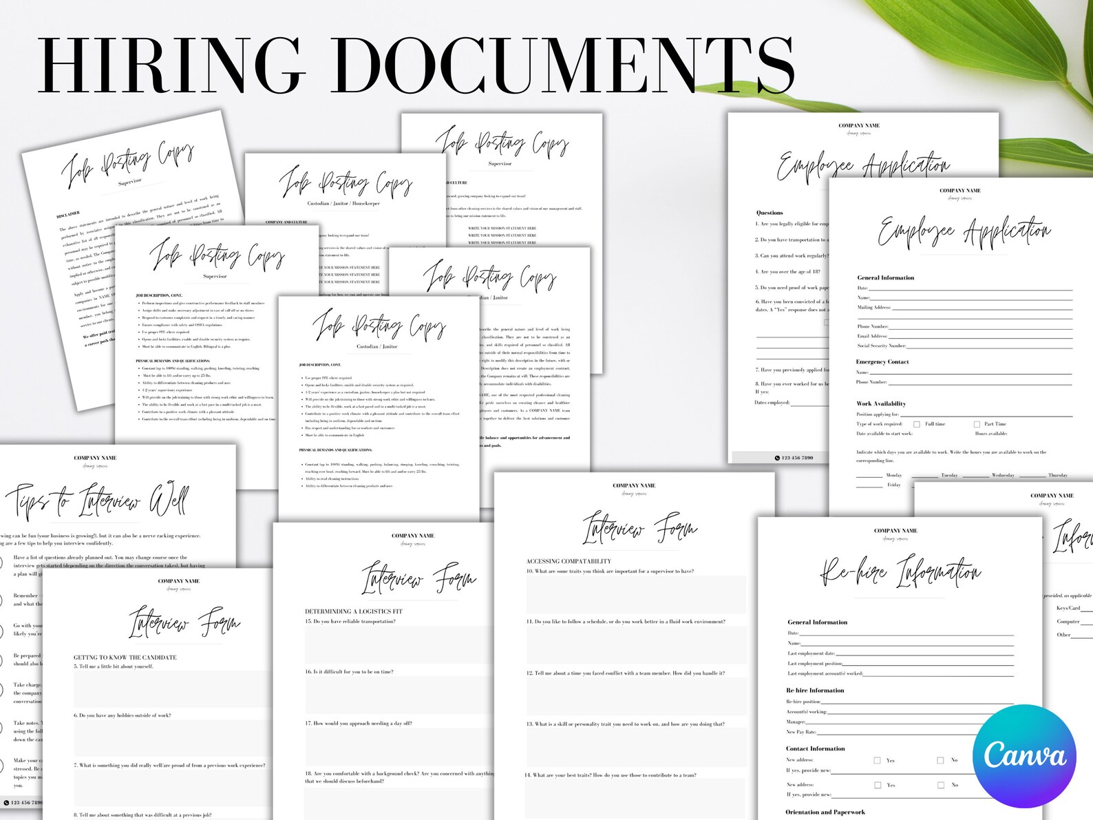 HUMAN RESOURCES TEMPLATES Cleaning Service Employee Handbook Template ...