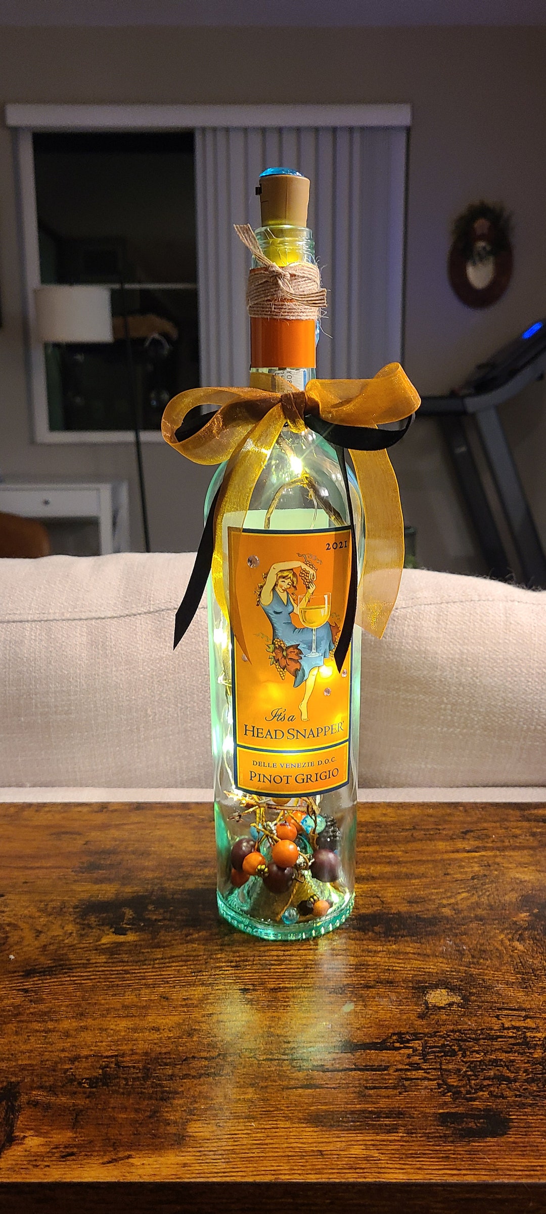 Head Snapper Lighted Wine Bottle - Etsy