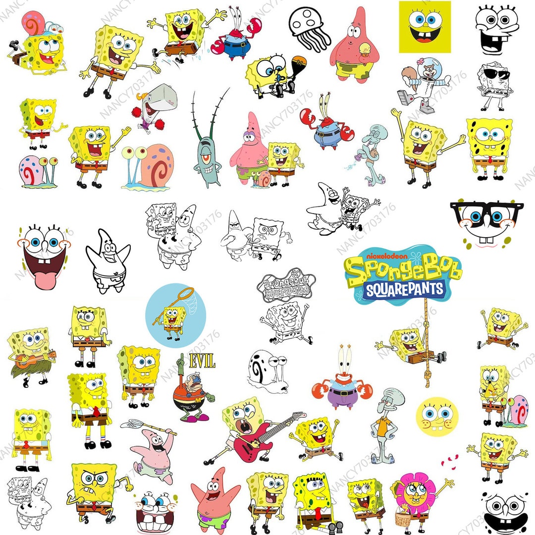 Spongebob Svg Png Dxf Bundle Sponge Cut Files for Cricut and - Etsy UK